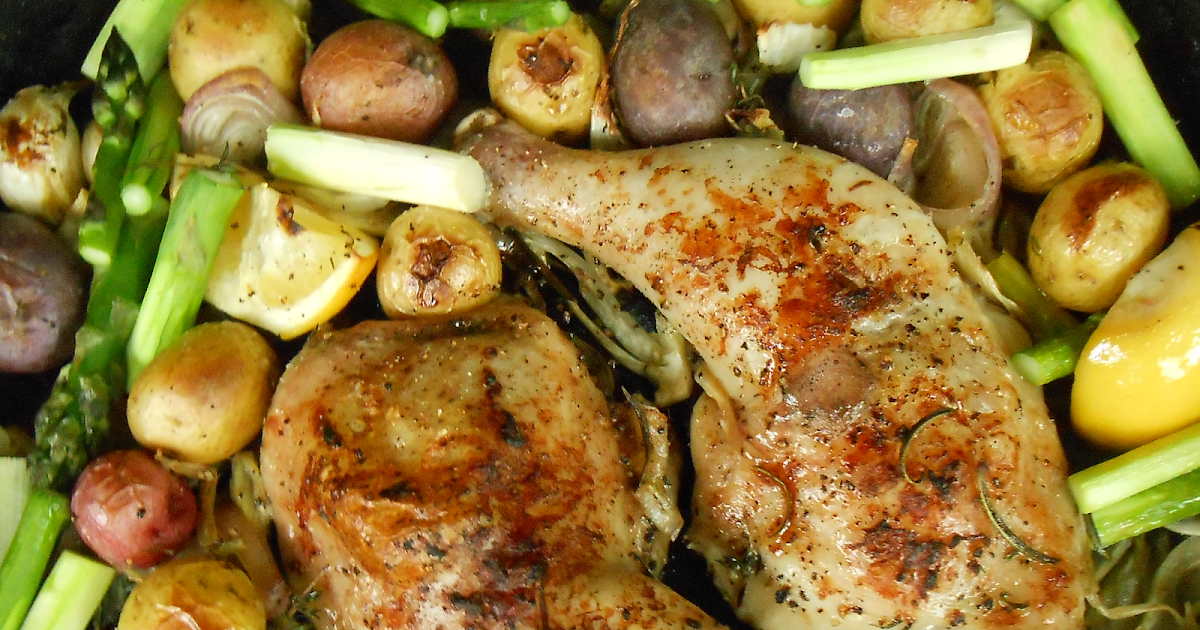 Bake and Baste: Skillet Chicken with Spring Vegetables