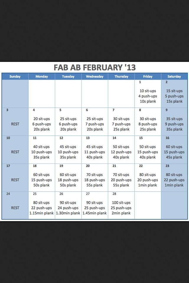 My Goodbye to Obesity: My Weekly Goal 2/4 - fab ab february