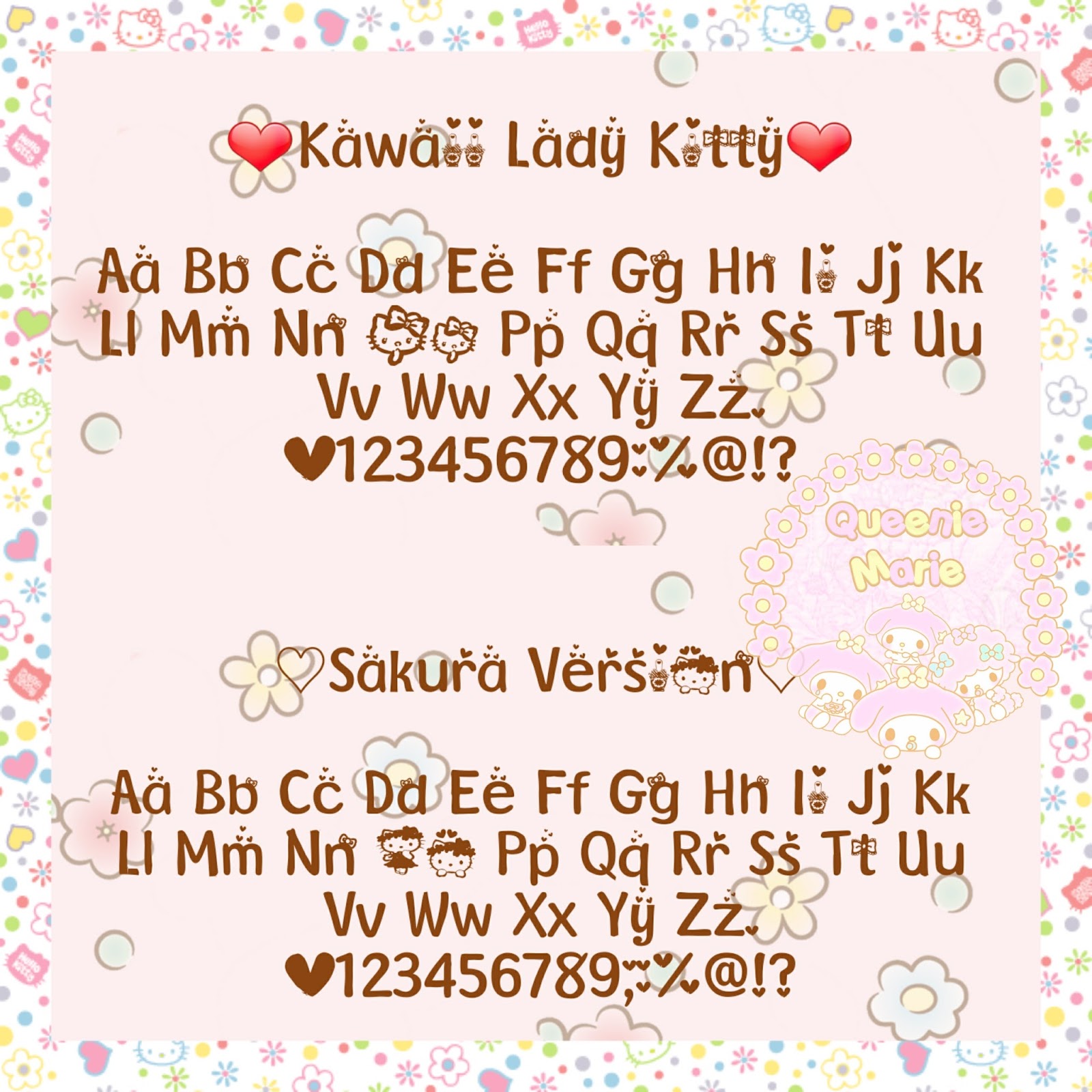My Kawaii Fonts: Kawaii Fonts ♡LadyKitty♡&♡Sakura♡
