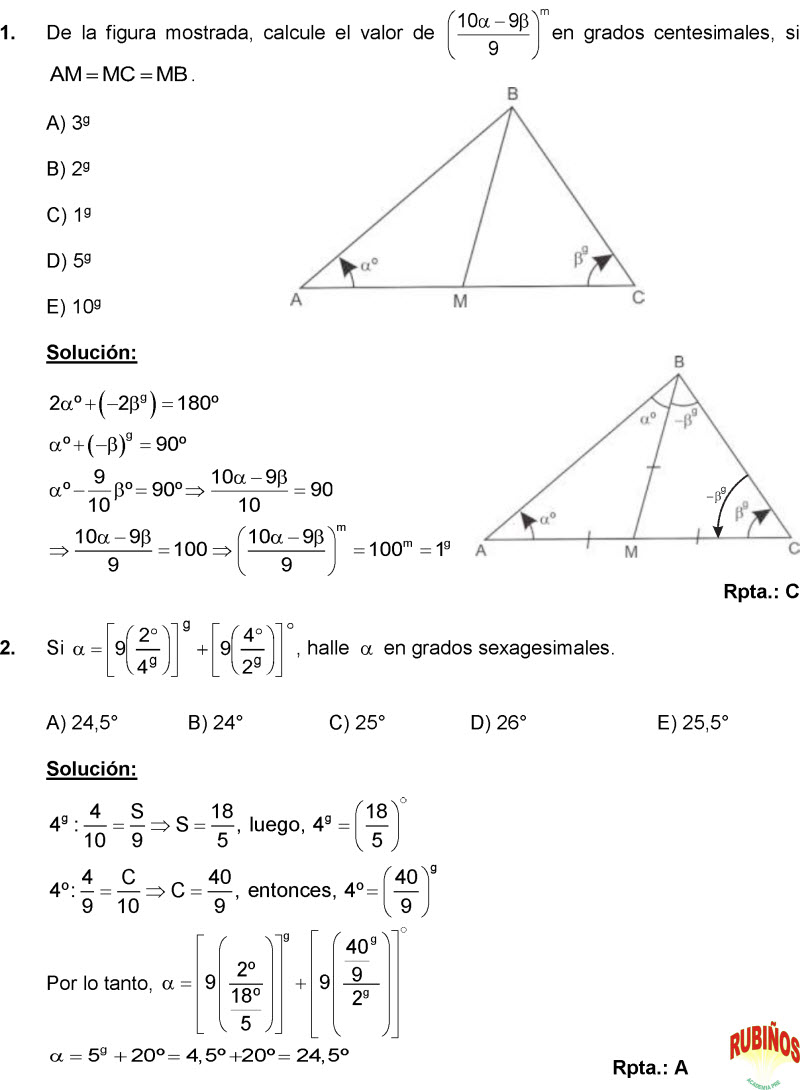 FÓRMULAS DE CONVERSIÓN ANGULAR SEXAGESIMAL CENTESIMAL Y RADIAL ...