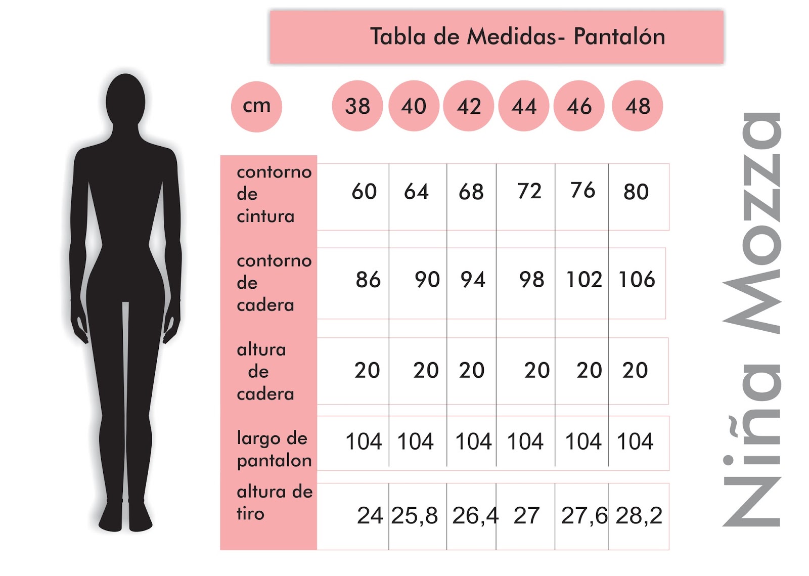 NI A MOZZA TABLA DE MEDIDAS ni-a-mozza-tabla-de-medidas