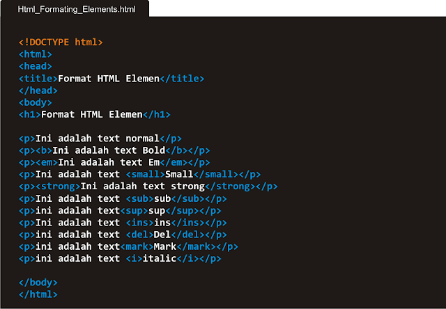 HTML Formatting Elements