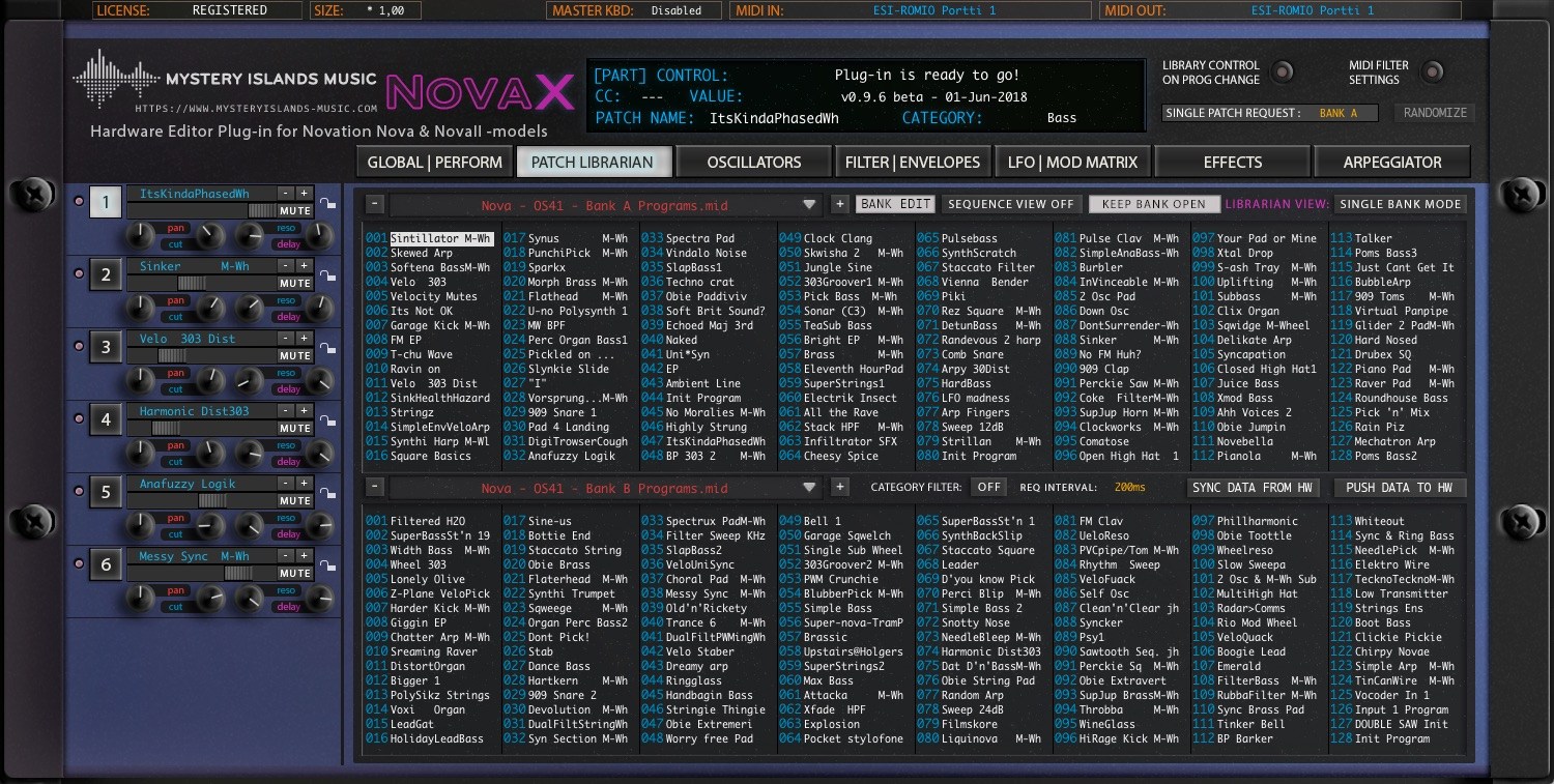 MATRIXSYNTH: Novation NovaX AudioUnit & VST Librarian Editor Plug-in