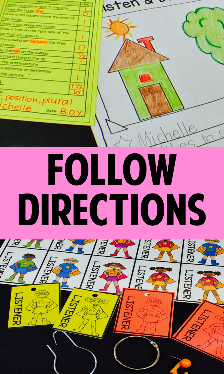 Listen and Following Directions - QR Code Listening Center, Assessment ...