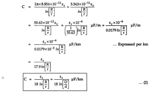 Capacitance of Single Core Cable - Electrician Theory