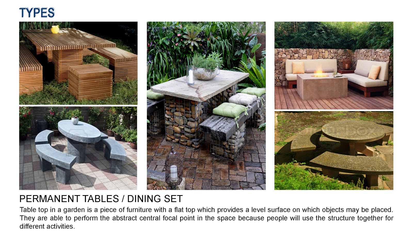 WELCOME TO HAPPY GARDEN: Permanent Outdoor Furniture