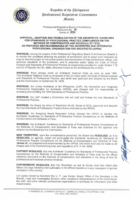 Architects' Guidelines: Methods of Compensation and Schedule of Fees ...