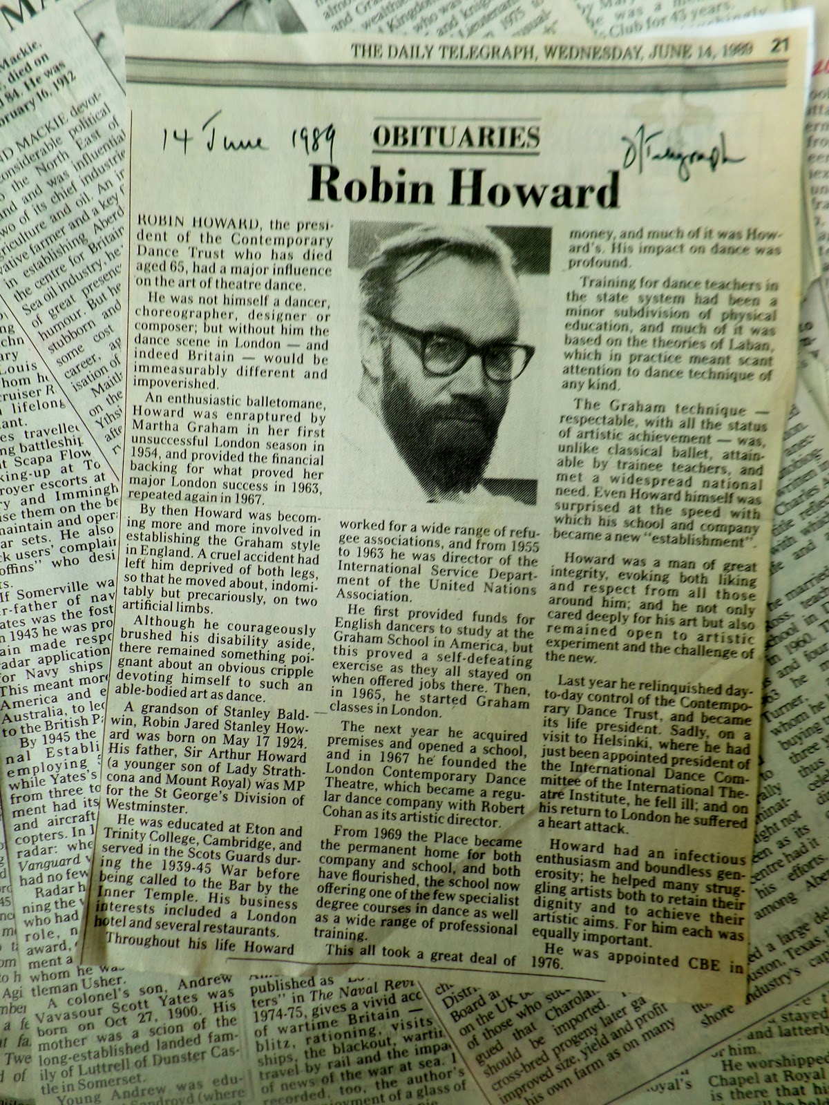 Peerage News: Obituary: Robin Howard