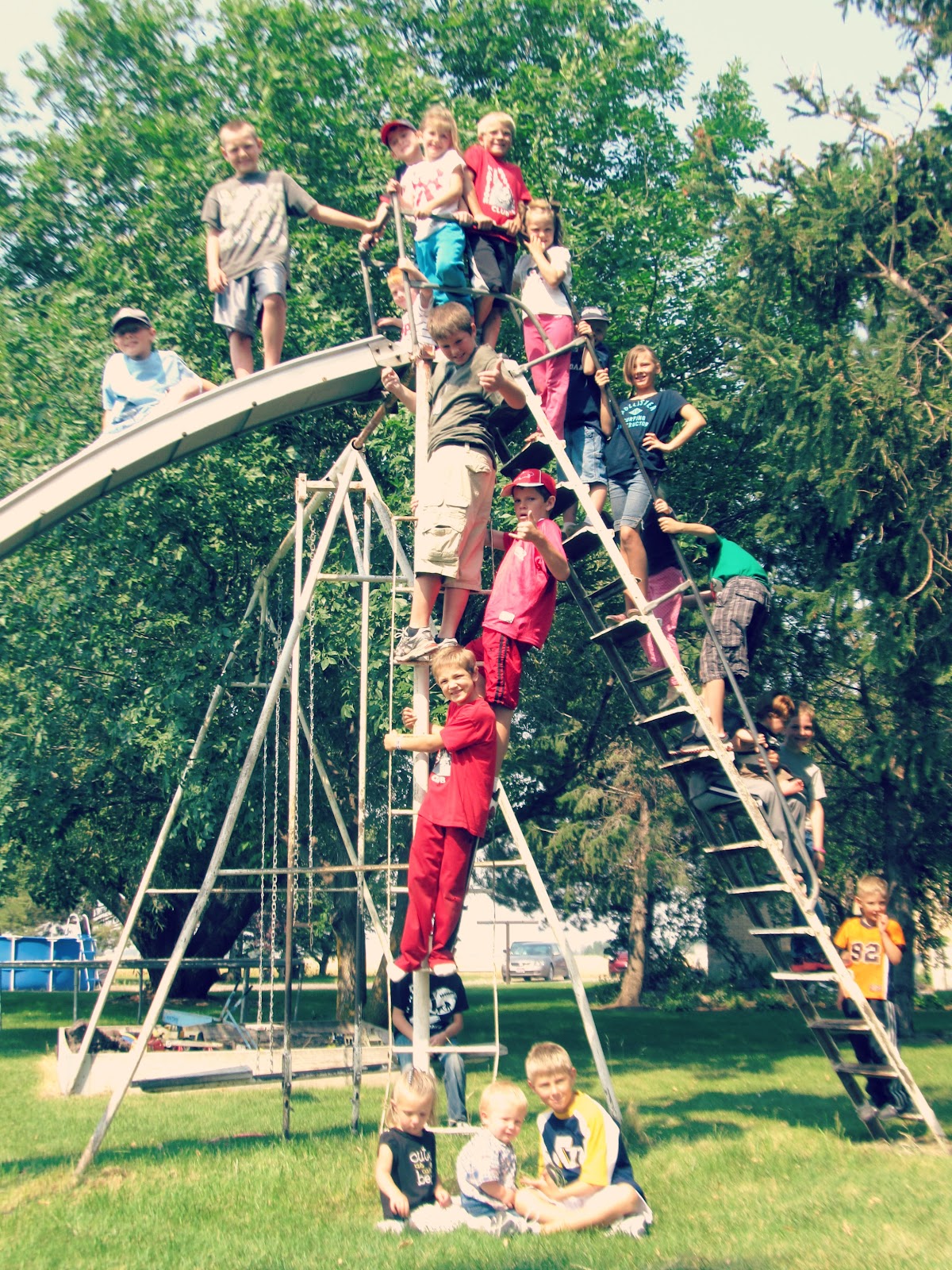 Sixty Toes: Human chutes and ladders.