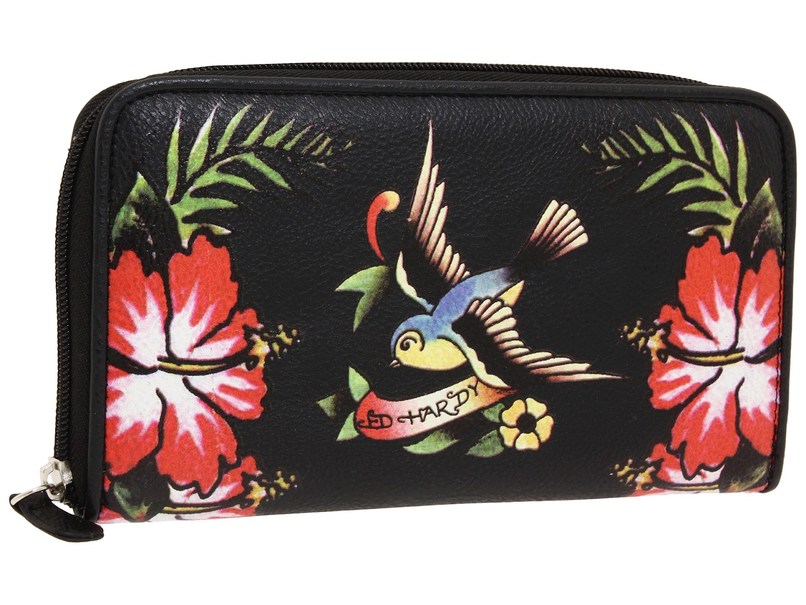 Great bargain for authentic designer brands!: Ed HARDY Tiffany Zip Wallet