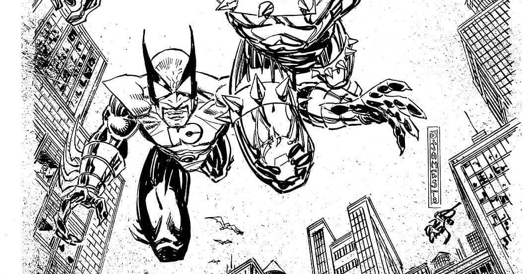 Scott James Art: Erik Larsen inks my cover and I ink his pen up