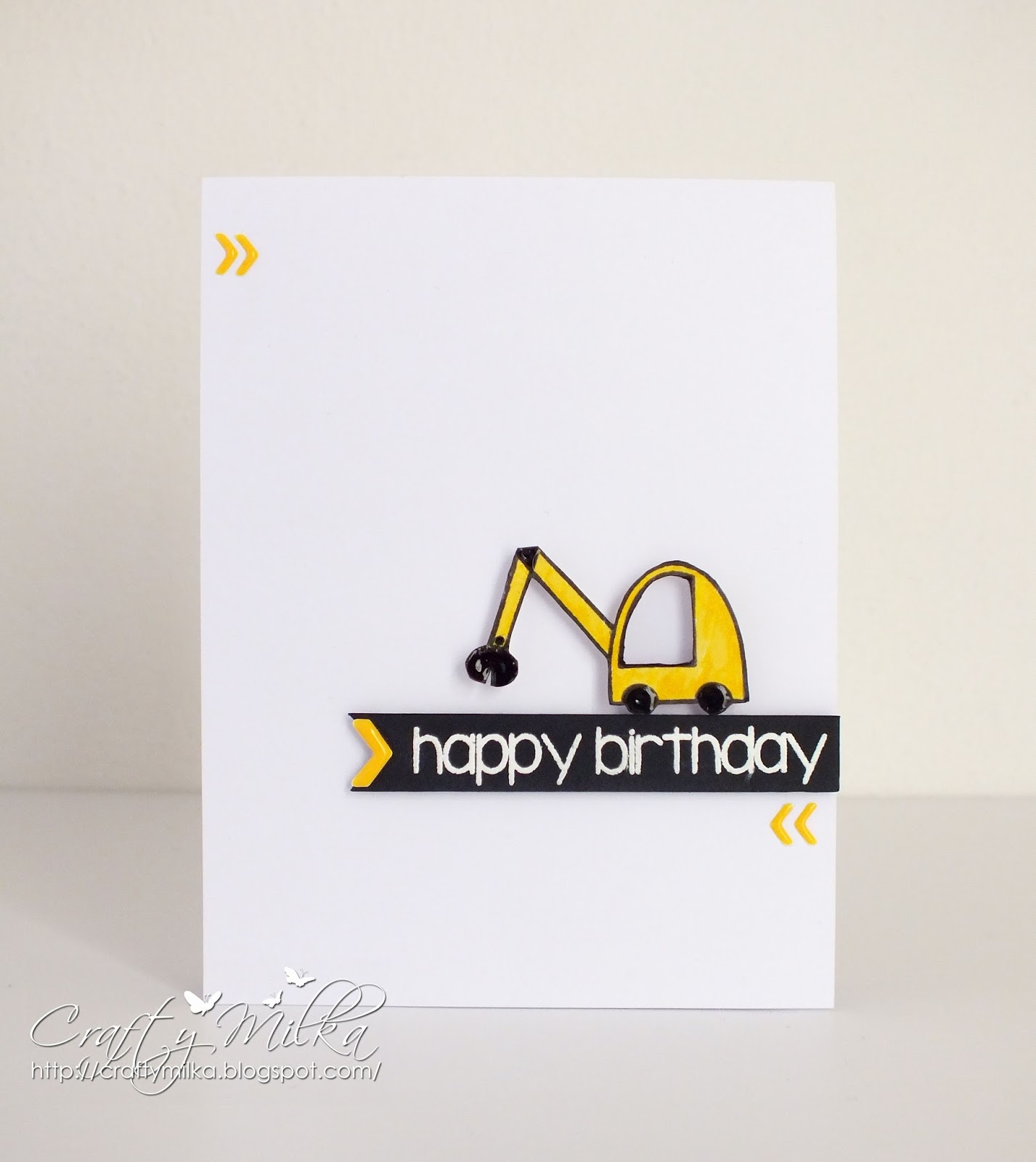 Crafty Milka: Excavator Birthday Card