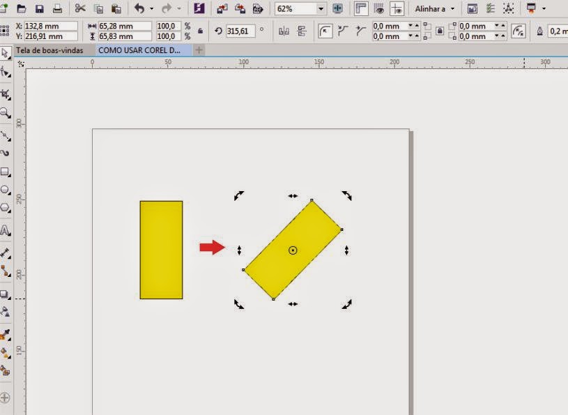 Como usar CorelDRAW: COMO MOVER, GIRAR E INCLINAR OBJETOS