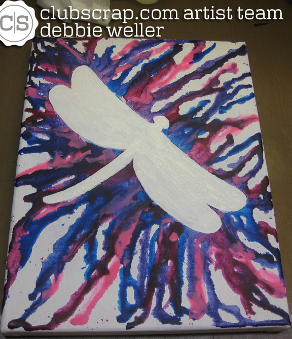 DebDuzScrappin: Dragonfly Melted Crayon art