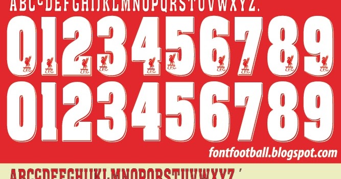 FONT FOOTBALL: Font Vector Liverpool 1996 1997 kit