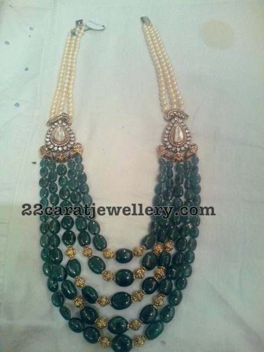 Emerald Beads Multi Strings Necklaces - Jewellery Designs