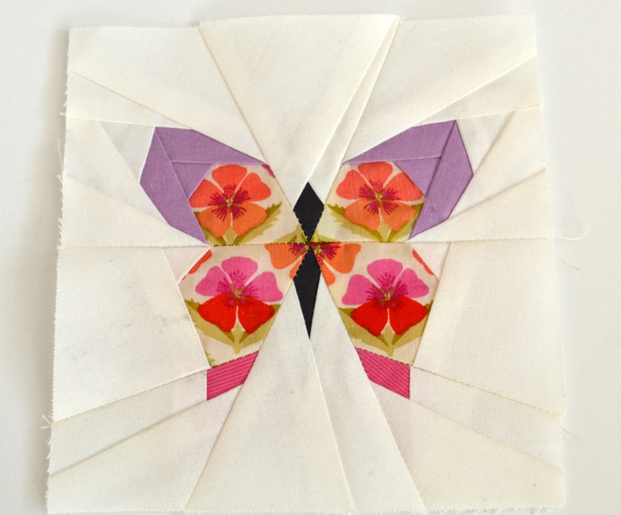 Bear, Dolly and Moi: paper pieced butterfly