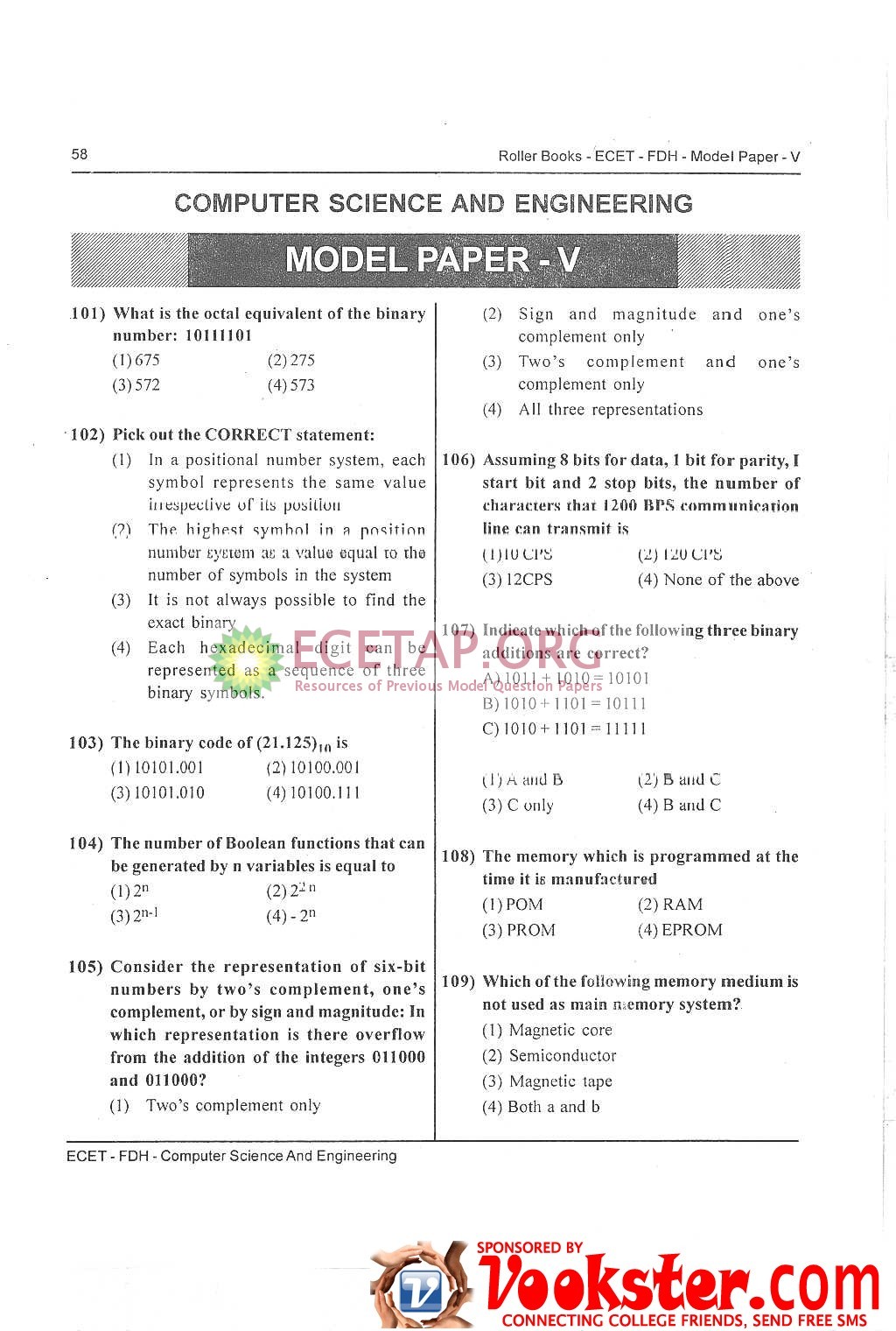 ECETAP - 2016, Previous, Model Papers, Question Papers EEE,ECE,SCE ...
