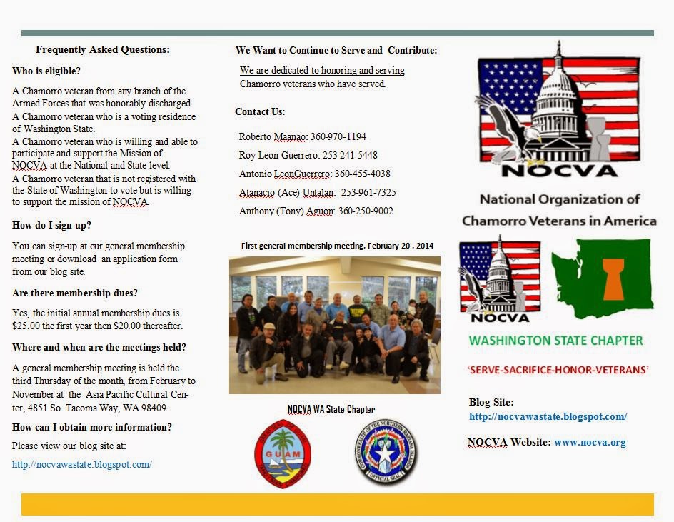 National Organization of Chamorro Veterans in America, Washington State ...