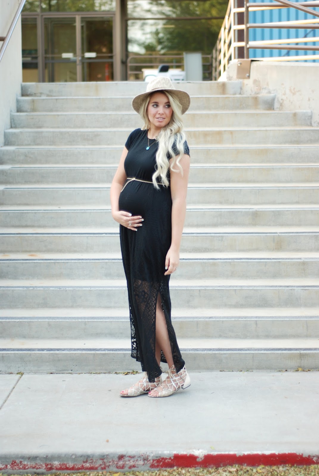 BLACK LACE DRESS FEATURING TRIPLE THREAD & 15 WEEK BUPDATE! | The Red ...