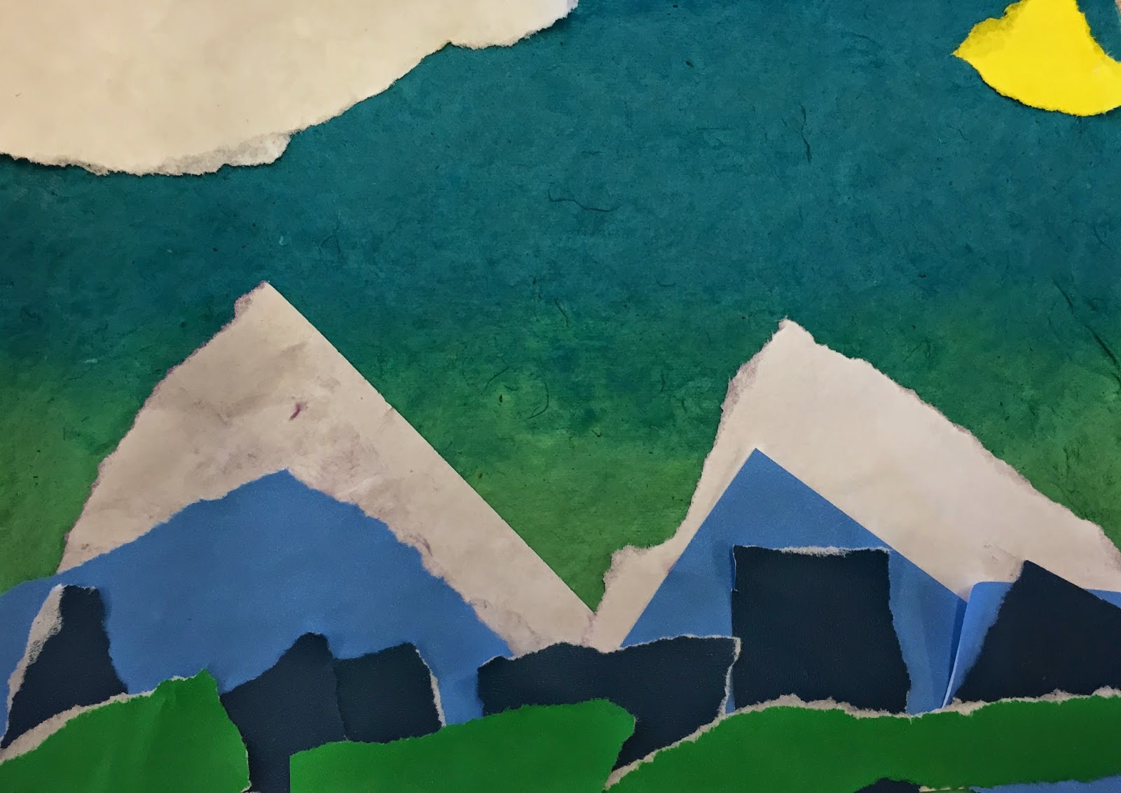 small batch art: 1st grade landscape collages