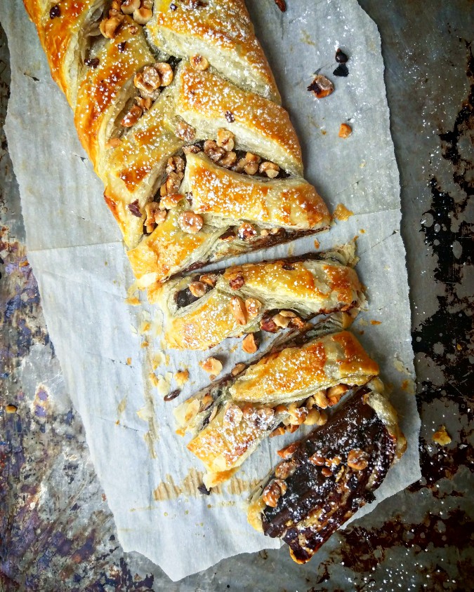 Mango & Tomato: Dark Chocolate Puffed Pastry Braid With Hazelnuts