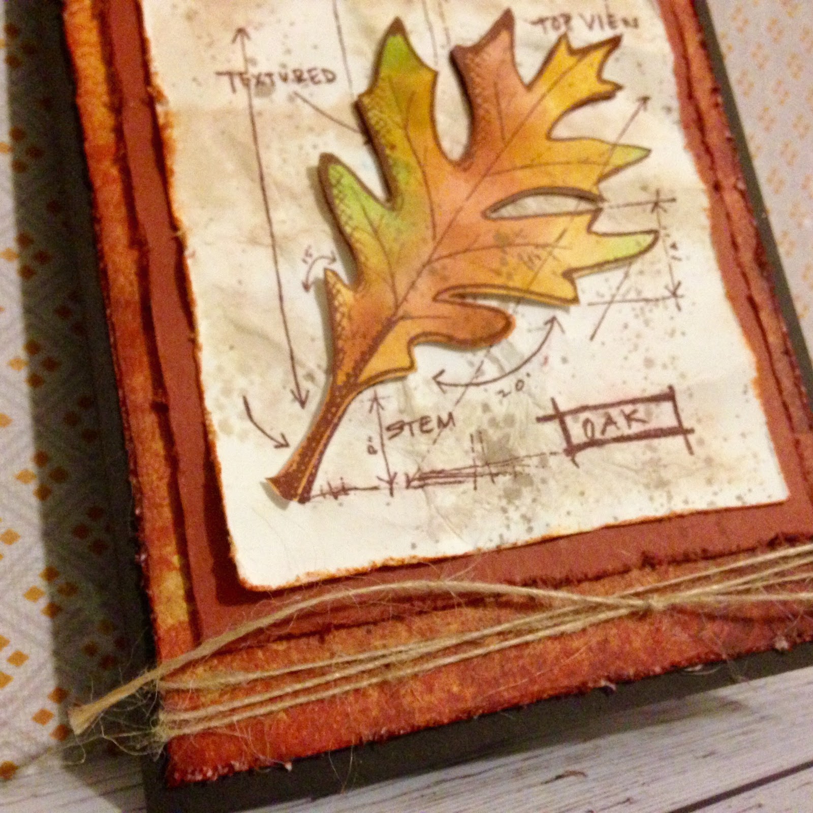 SewPaperPaint: Tim Holtz Tattered Leaves Stamped Fall Card