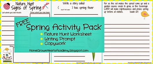 Home Grown Hearts Academy Homeschool Blog: FREE Spring Activity Pack