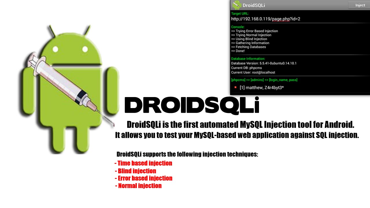 Hackersdominic: DroidSQLi - Android App Used by Hackers