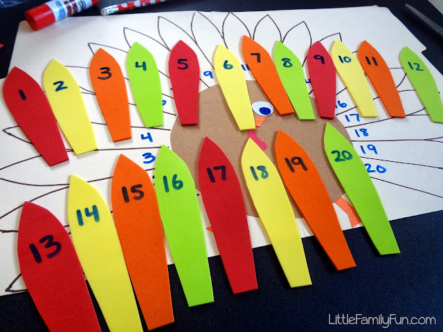Little Family Fun: Counting Turkey Feathers