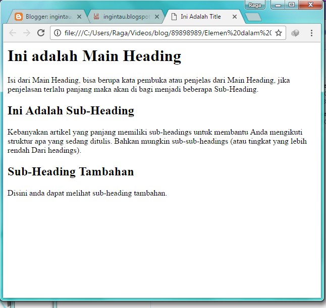 Cara Membuat Halaman Web Sederhana ~ "Ingin Tau"