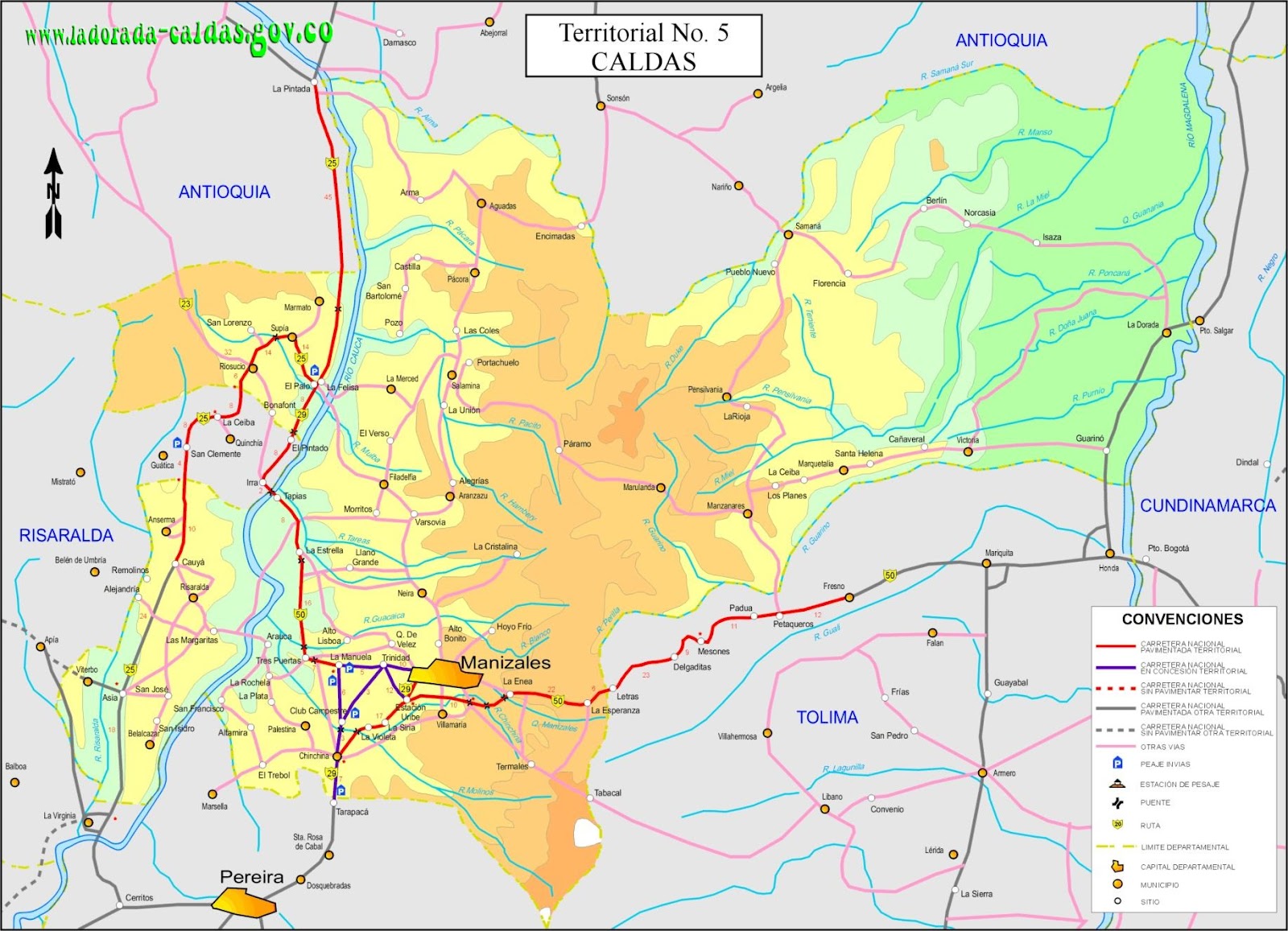 Departamento de Caldas, Colombia: GEOGRAFÍA FÍSICA!