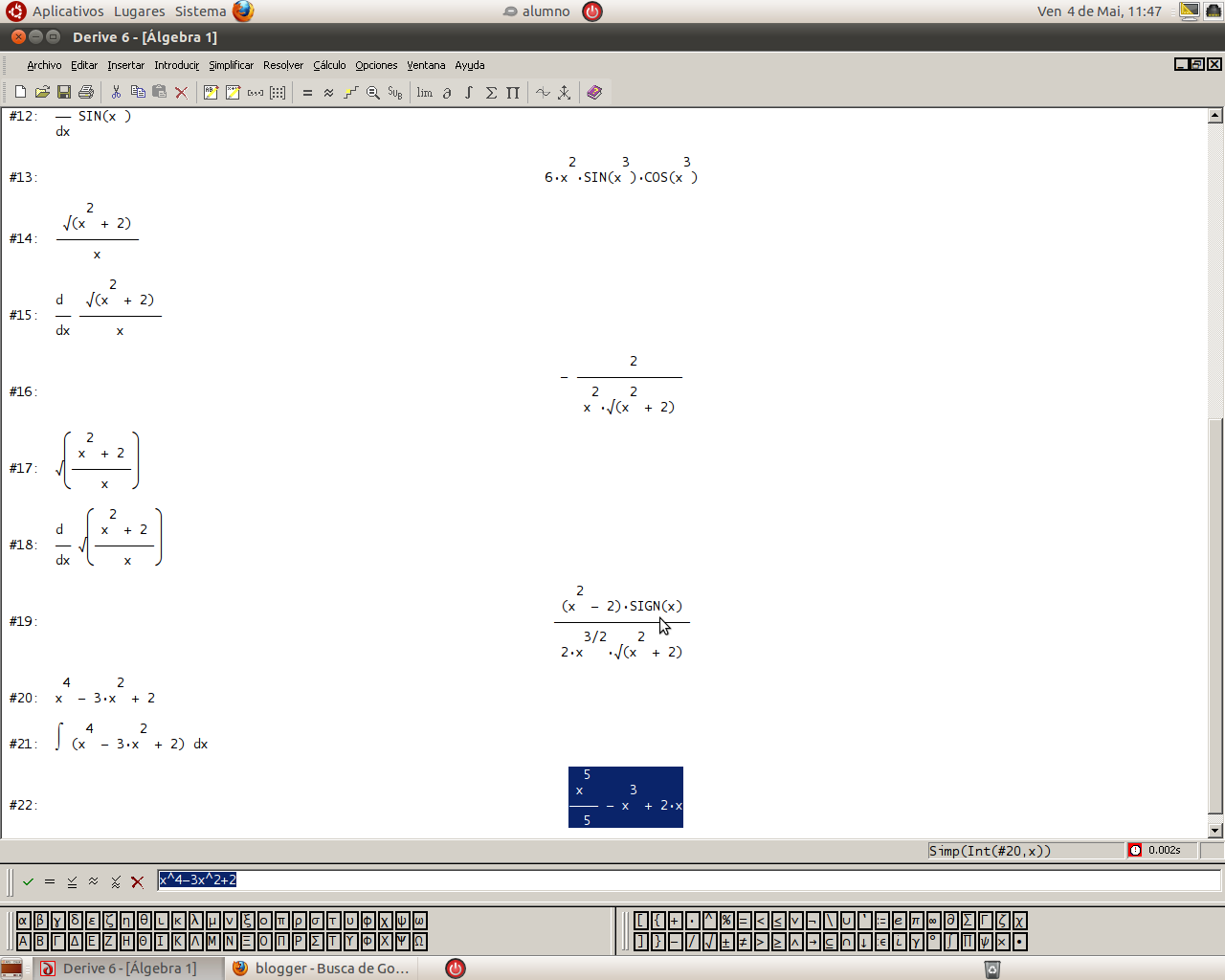 Tic: Ejercicios derive con ruben lorenzo