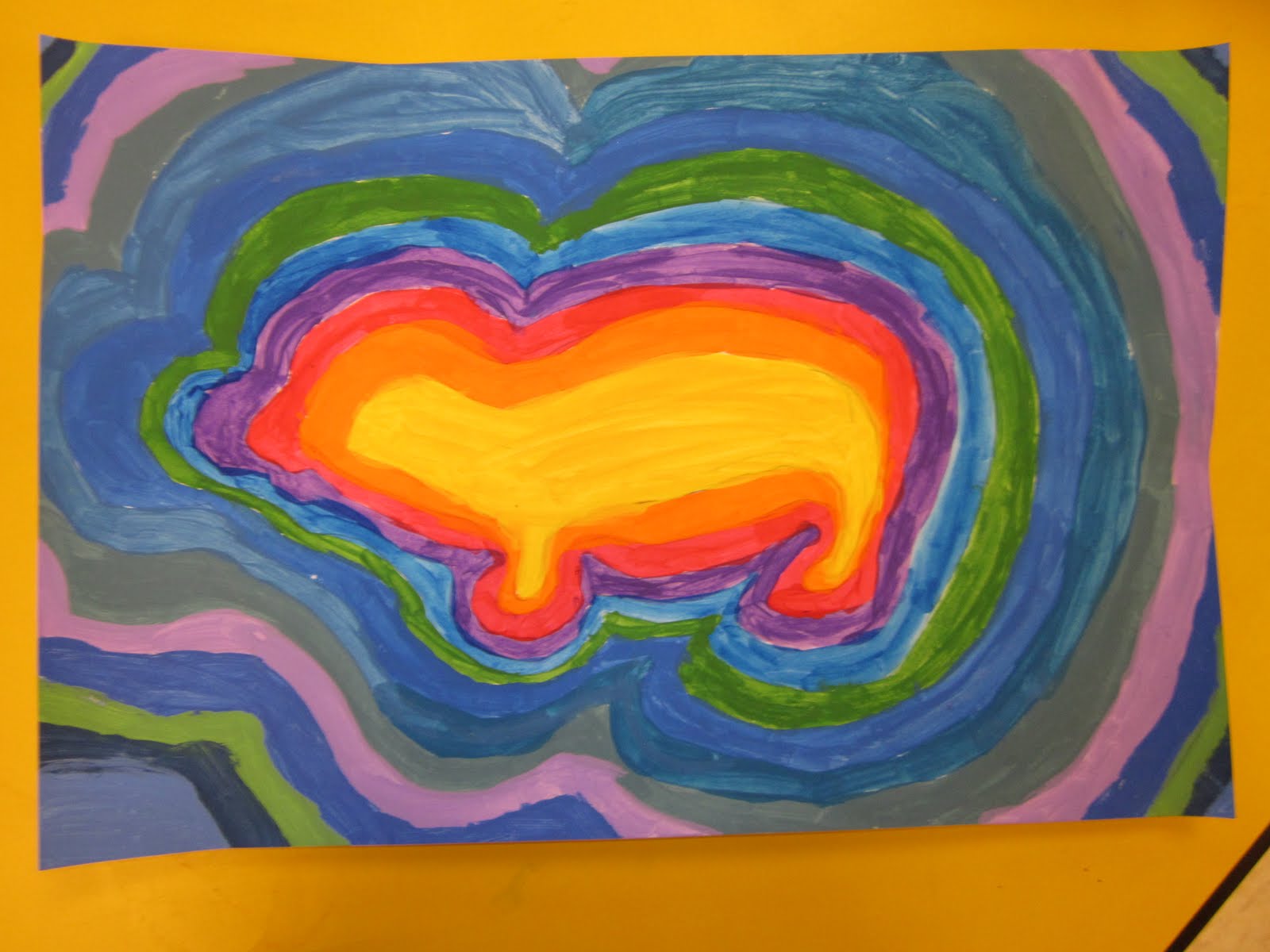 South Bristol Art Studio: 5/6 Warm & Cool Radiating Line Paintings