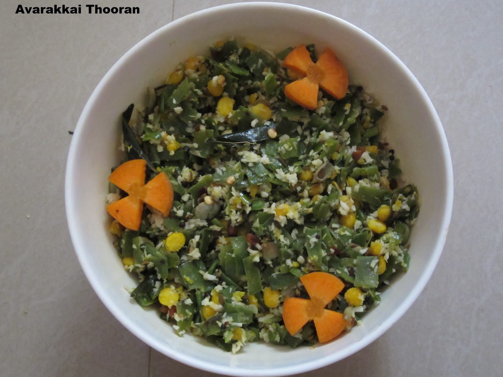 Avarakkai(Broad Beans) Thoran Recipe ~ Subha's Veg Recipes