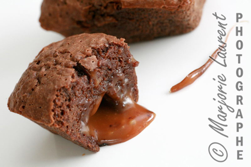 Marjorie et la Biscuiterie: Fondant au Chocolat coeur Caramel "Michoko"