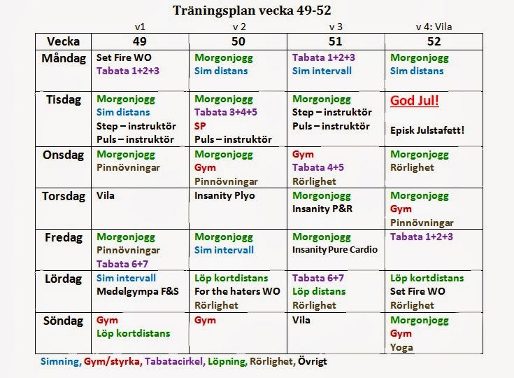 En träningsnörds bekännelser: Träningsschema