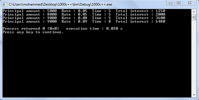 Programmers Area: C++ program to calculate Simple interest and Compound interest