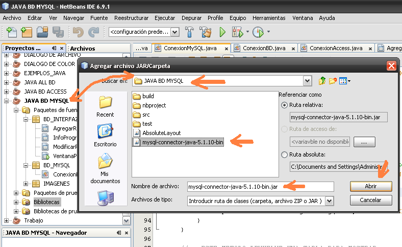 FULL CODIGOS JAVA: CONEXION JAVA CON MySQL