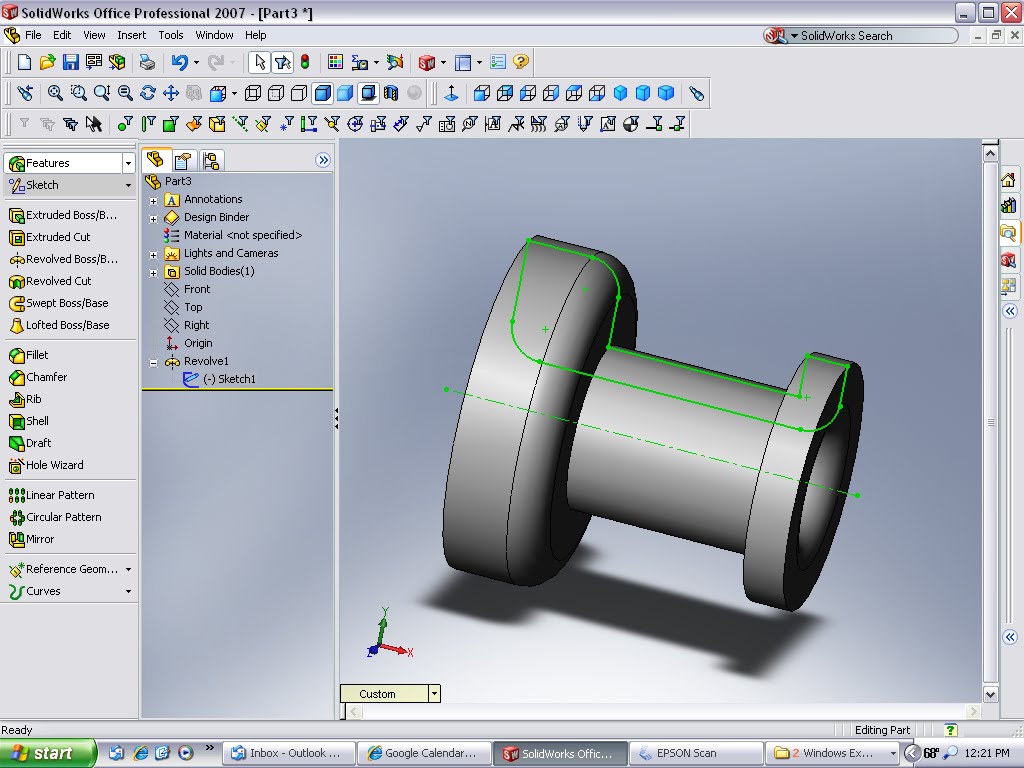 Musings of Making & Gaming: SolidWorks: Playing with Revolve