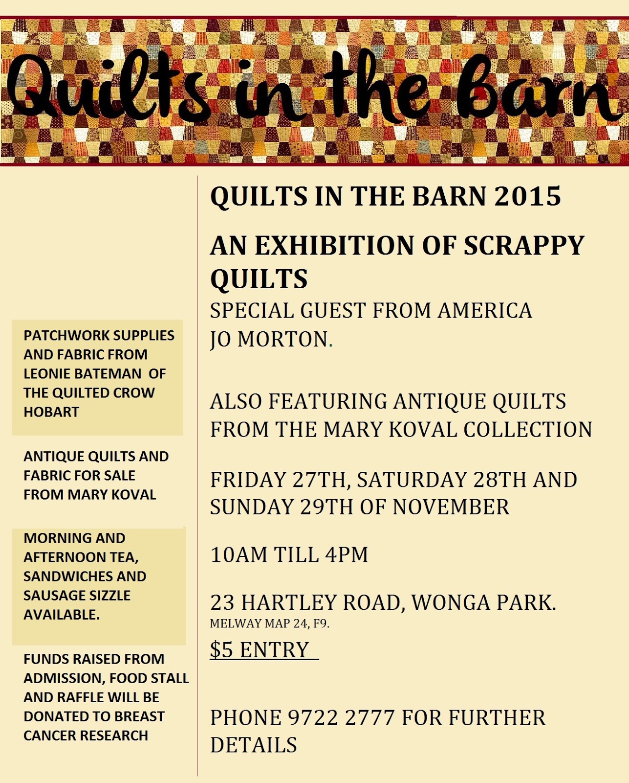 Quilts In The Barn: QITB RAFFLE QUILT 2015
