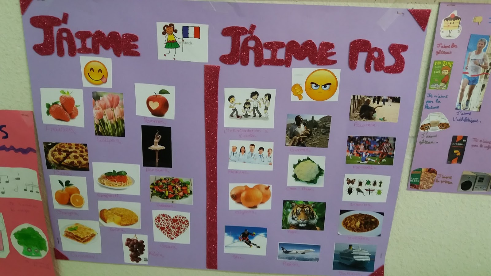 Francés hasta en la sopa...: Exposición oral: "J'aime/Je n'aime pas"