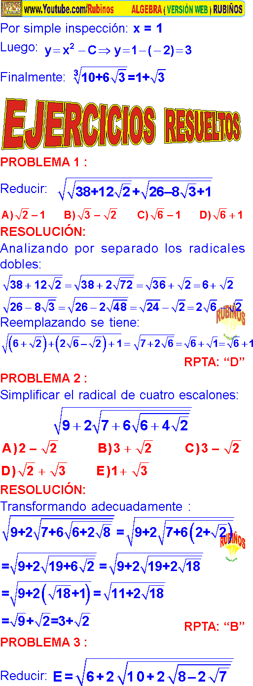 RADICALES DOBLES A SIMPLES PROBLEMAS RESUELTOS PDF