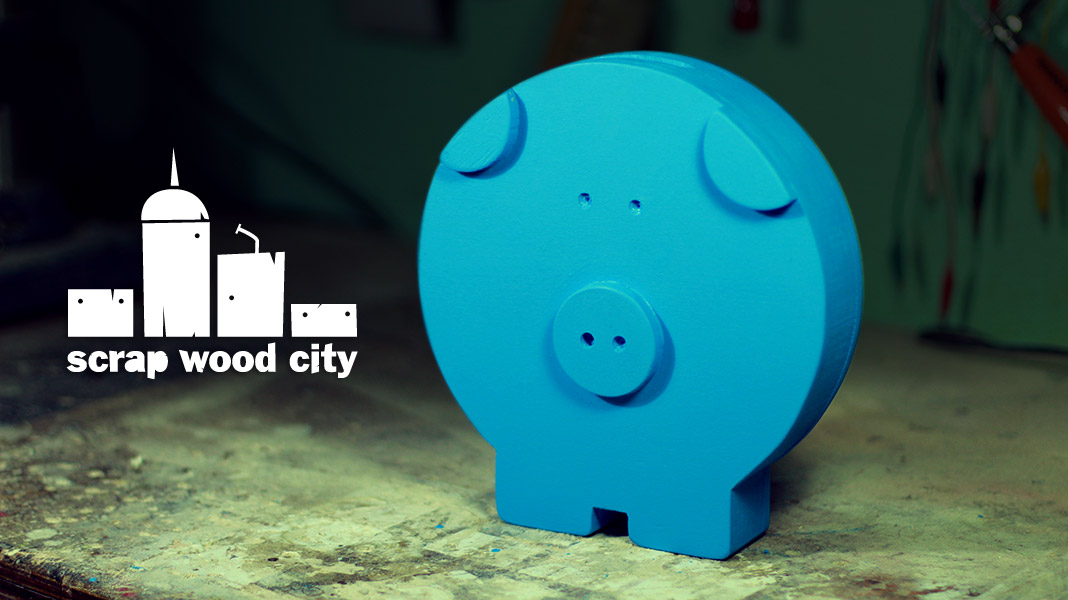 scrap wood city: How to make a plywood piggy bank