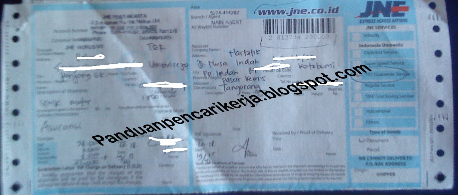 Bagimana Cara Mengirim Paket Via JNE? - Contoh Penulisan Surat Proposal