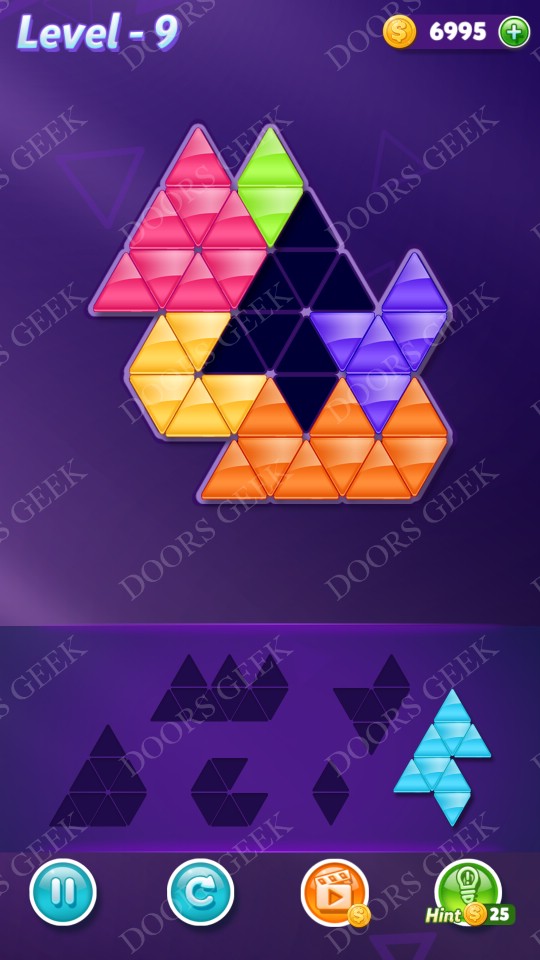Block! Triangle Puzzle Intermediate Level 9 Solution ~ Doors Geek