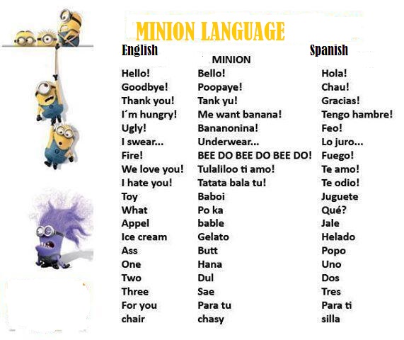 English Honori Garcia: Minions Language