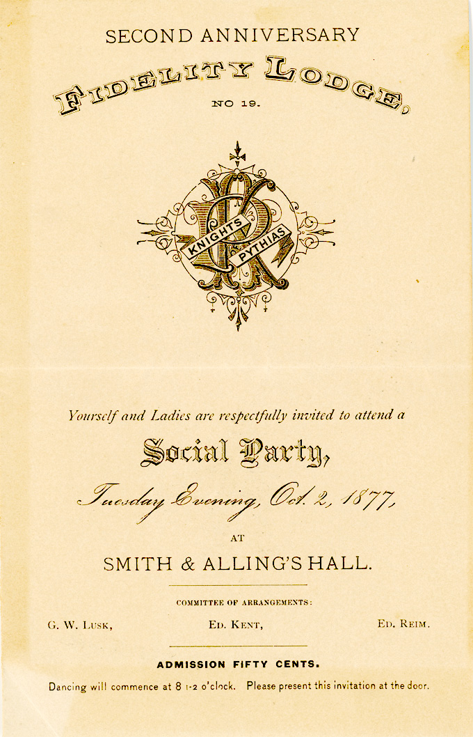 Fond du Lac History: Crescent Opera House and "Social" invitations