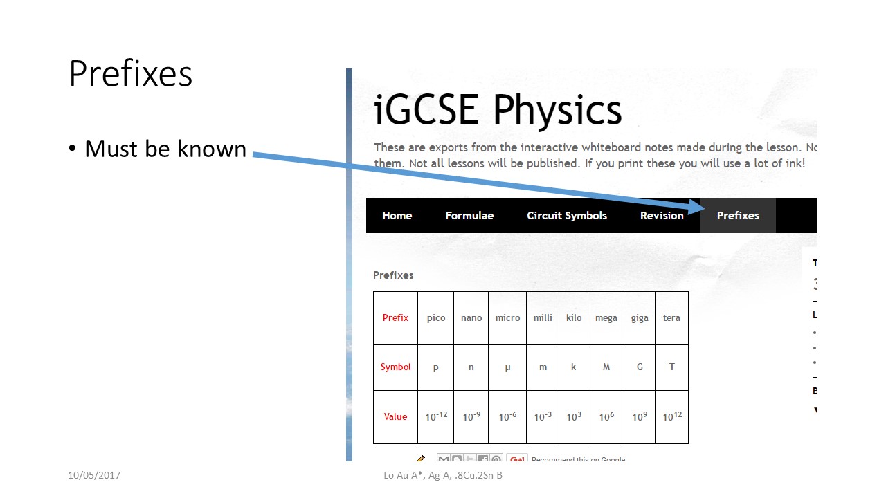 iGCSE Physics: 2017