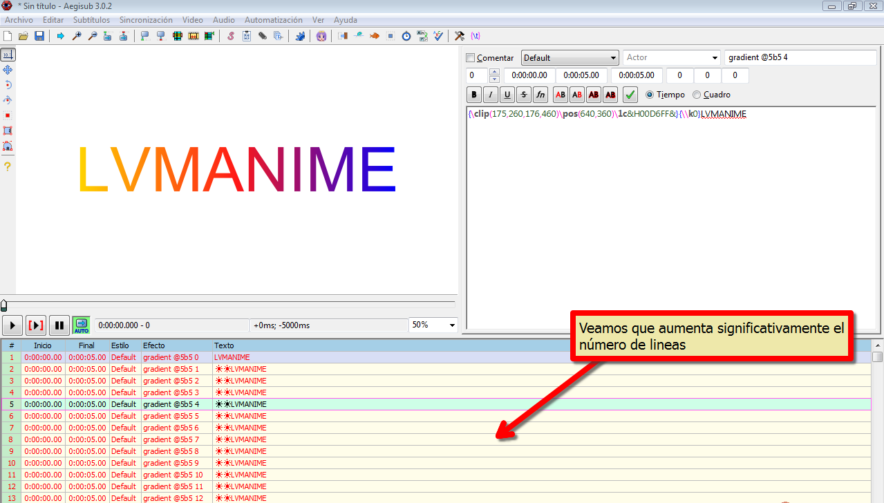 Aegisub gradient - lopezvivid